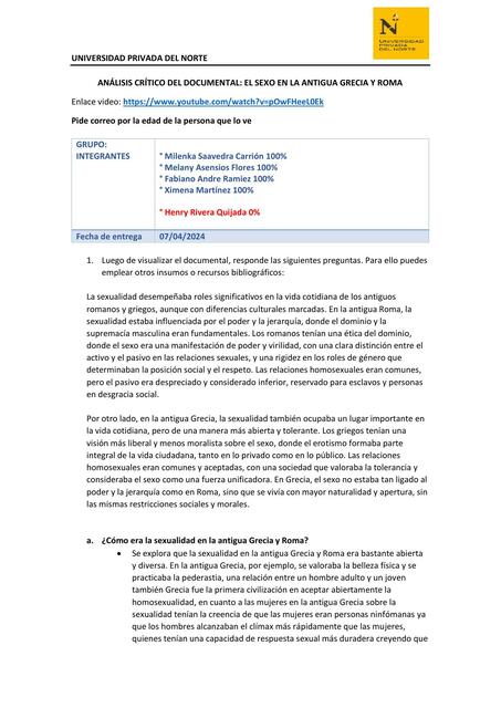 Análisis Crítico del documental PDF | Melany asencios | uDocz