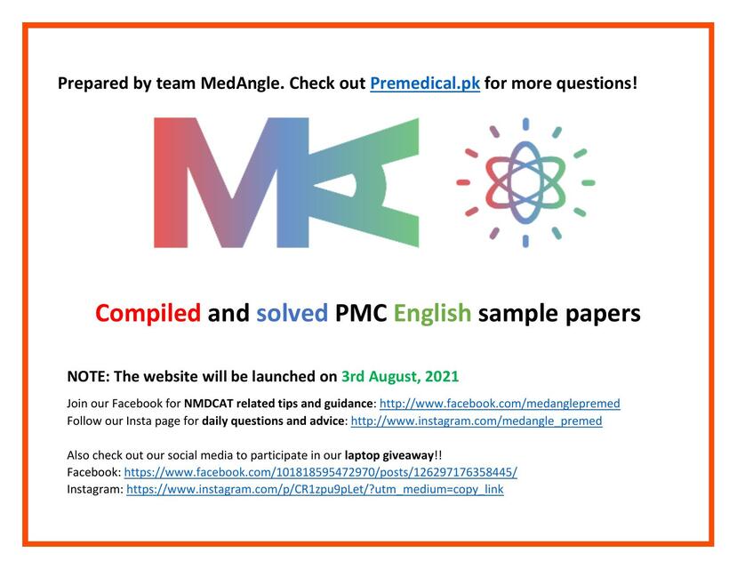 PMC English Solved Sample Papers | Treeps | uDocz