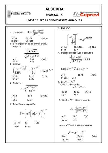 ÁLGEBRA 1 | Diomar | uDocz