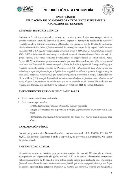 CASO CLA NICO APLICACIA N DE MODELOS Y TEORIAS DE | Maria | uDocz
