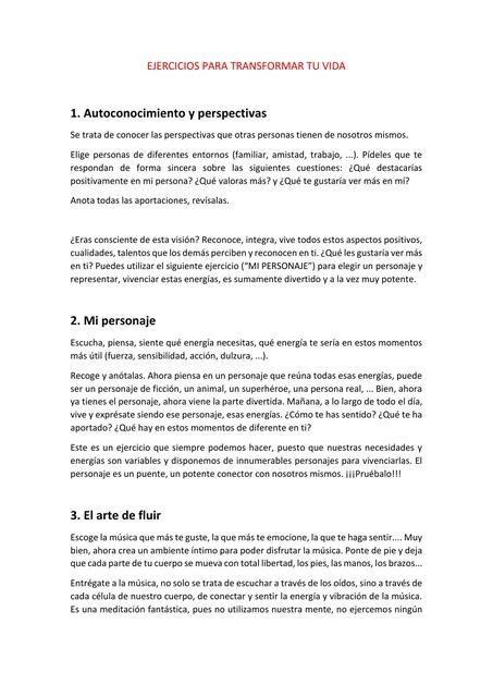 EJERCICIOS PARA TRANSFORMAR TU VIDA 3 | milena Chicata | uDocz