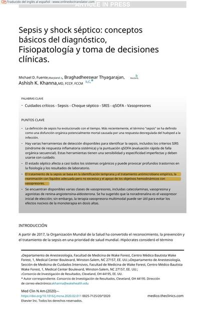 Sepsis 1 en es | Maria Rayo lopez | uDocz