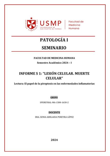 PATO I SEM 01: LESIÓN CELULAR Y MUERTE CELULAR | Amenra | uDocz