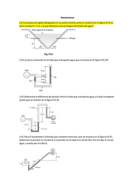 ejercicios mecanica de fluios potter | Brida Katherine Moncada Arevalo | uDocz
