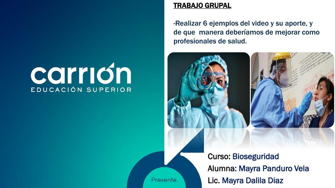 1BIOSEGURIAD SEMANA II TRBJ GRUPAL MAYRA PANDURO | Mayra | uDocz