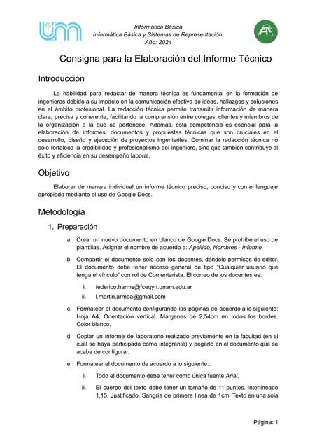 Informática Básica - Módulo 1 - Procesador de textos Consigna | Jazmine ...