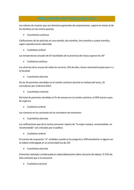 PREGUNTERO METODOLOGIA | Agustina | uDocz