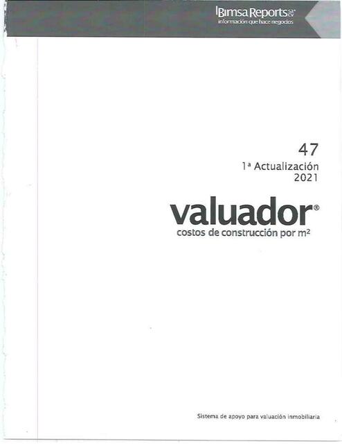 Valuador costos de construccion por m2 | CCINGENIERIACC | uDocz