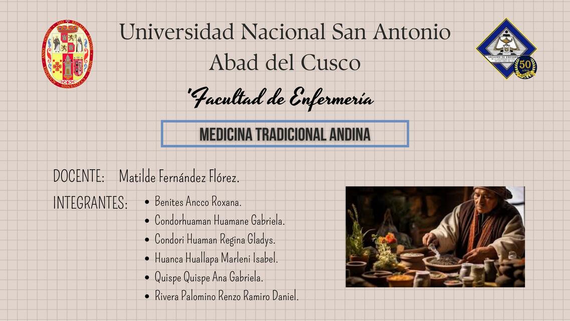 MEDICINA TRADICIONAL ANDINA | Eyner | uDocz