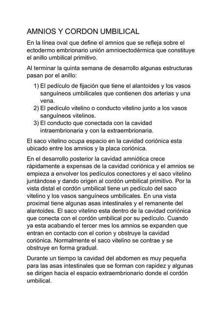 AMNIOS Y CORDON UMBILICAL | emily annette | uDocz