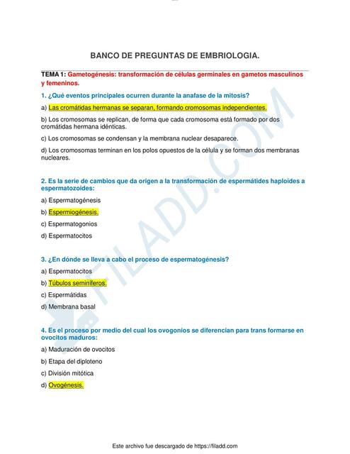 preguntas embriologia 1 organized | Andres Felipe Jaime Mejia | uDocz