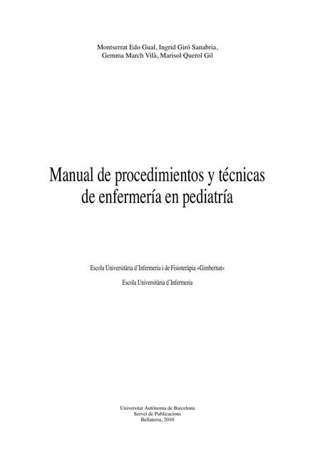 manual de procedimientos y tecnicas de enfermeria | laura erika furlani | uDocz