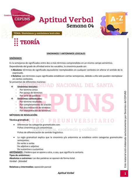SINONIMOS Y ANTONIMOS LEXICALES | Camila | uDocz