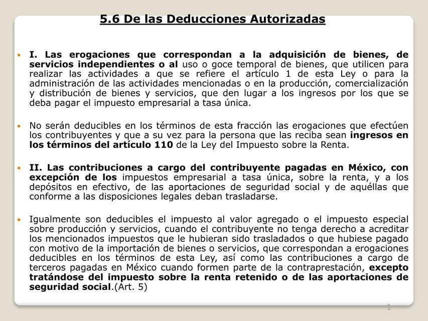 5 6 De las Deducciones Autorizadas | Antonio Ez | uDocz