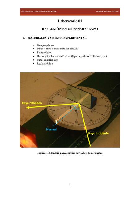 GUÍA 01 REFLEXION EN ESPEJO PLANO 1 | Diego | uDocz