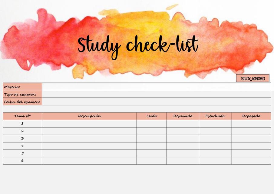 1 - Study checklist | Sol.P | uDocz