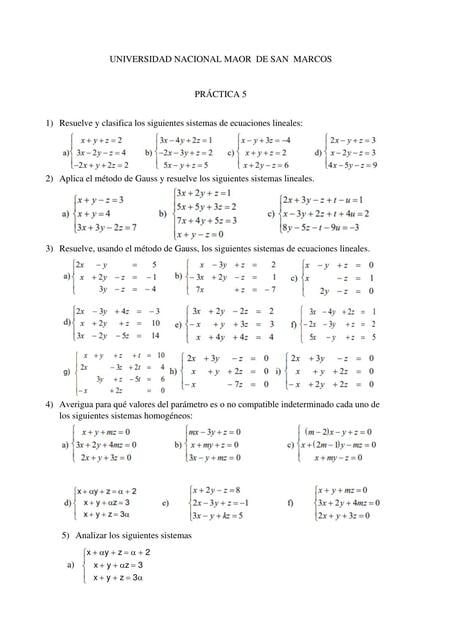 PRÁCTICA 5 DE ALGEBRA LINEAL 1 | Zillex | uDocz