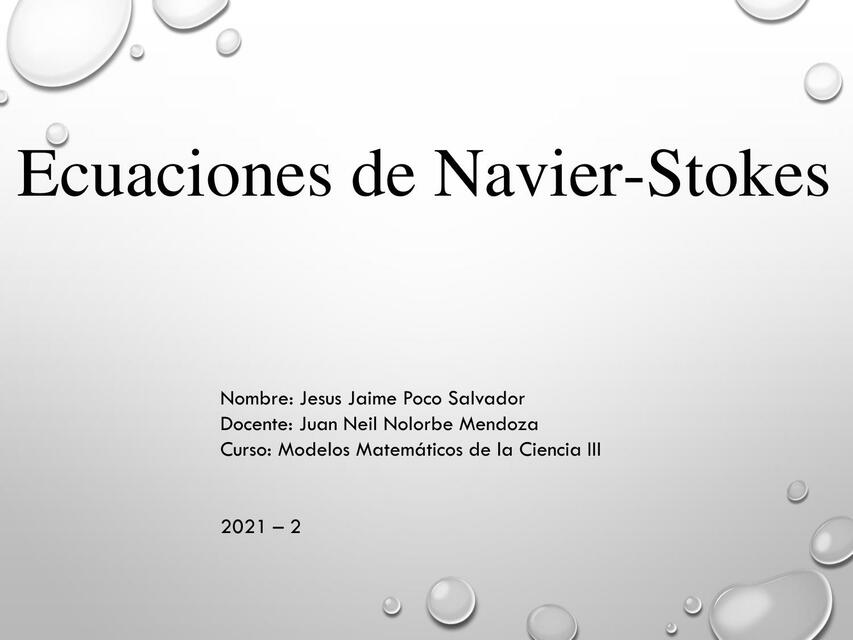 Ecuaciones de Navier Stokes | Jesus | uDocz