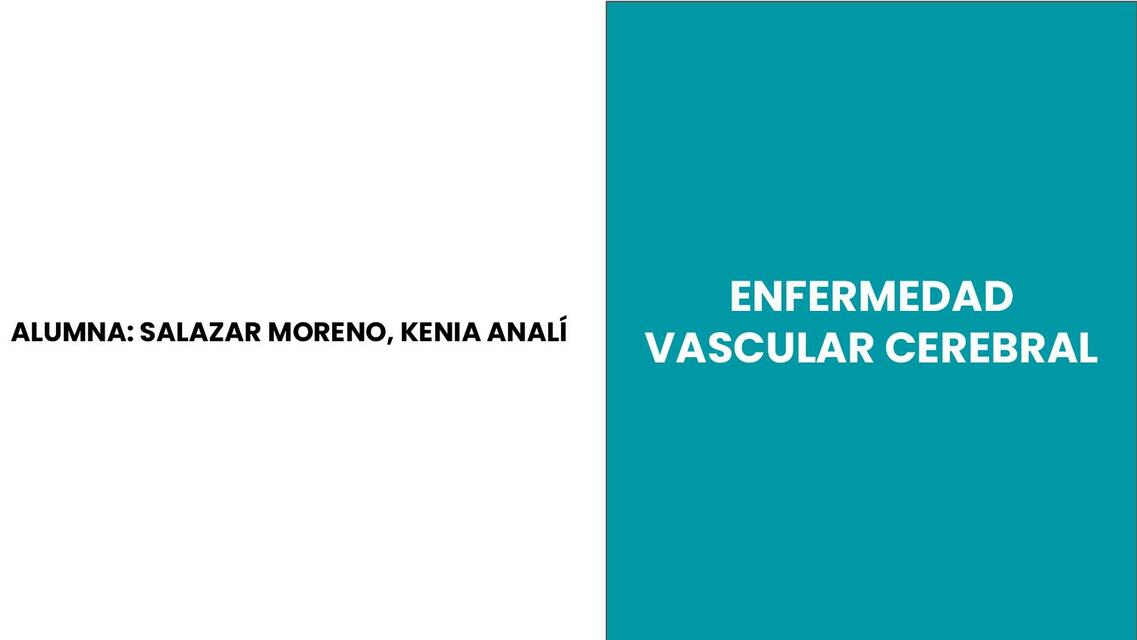 Enfermedad Vascular Cerebral Kenia Salazar Udocz