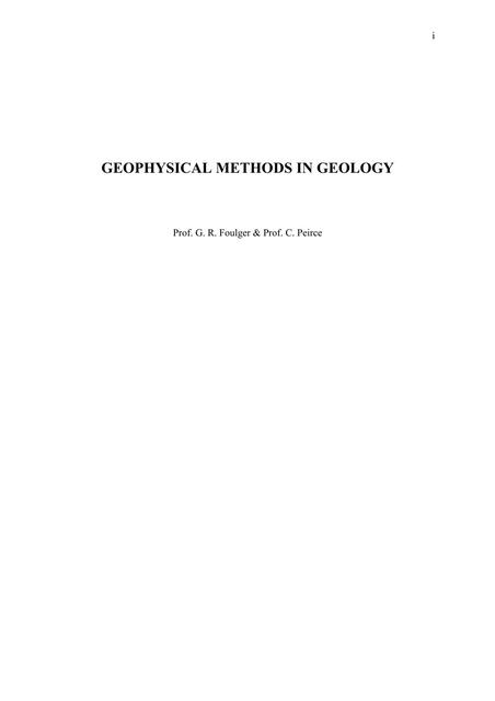 Geophysical Methods in Geology | JOSE ELOY | uDocz