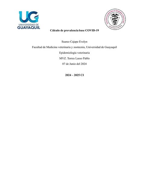 Base de Covid-19 en el programa InfoStat (fórmula de prevalencia ...