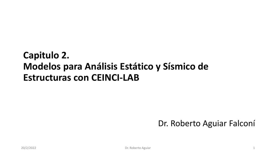 Capitulo 2 Modelos para Análisis Estático y Sísmic | Douglas Stalin ...