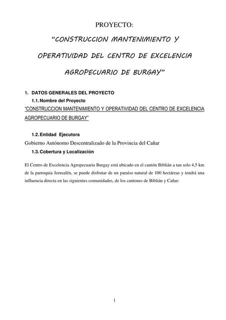 PROYECTO GRANJA Cañar | estefany | uDocz