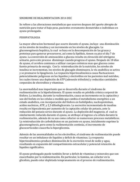 SINDROME DE REALIMENTACION DEC | Angela Flechas | uDocz