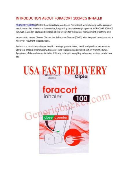 INTRODUCTION ABOUT FORACORT 100MCG INHALER | Genericbucket | uDocz