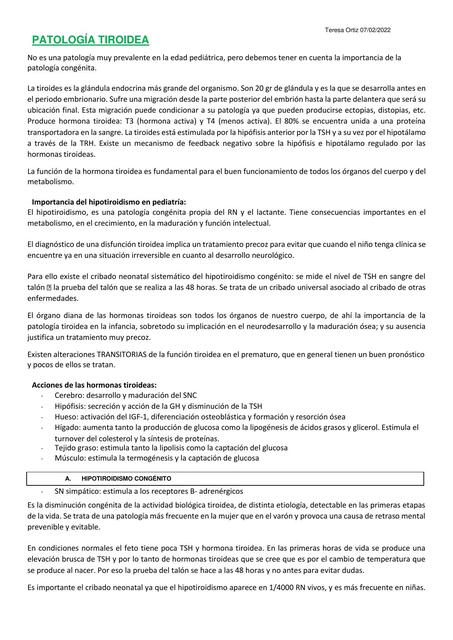 Patología tiroidea | Laura Esteban Reaño | uDocz