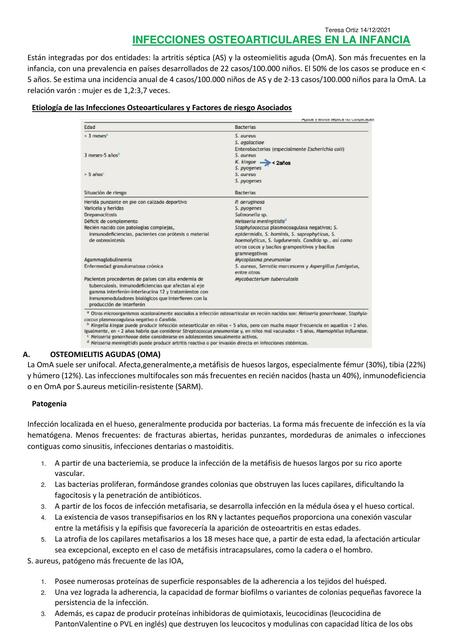 Infecciones osteoarticulares | Laura Esteban Reaño | uDocz