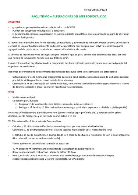 Raquitismo y alteraciones del met fosfocálcico | Laura Esteban Reaño ...
