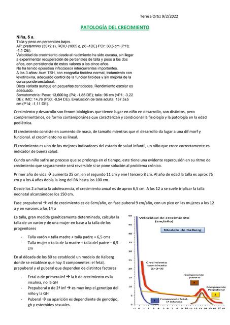 Patología del crecimiento | Laura Esteban Reaño | uDocz