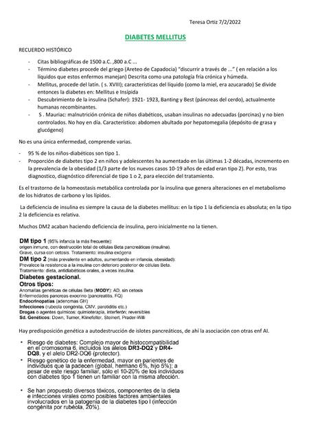 Diabetes mellitus | Laura Esteban Reaño | uDocz