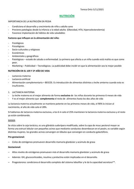 Nutricion en la infancia | Laura Esteban Reaño | uDocz