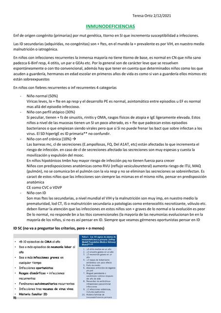 Inmunodeficiencias | Laura Esteban Reaño | uDocz