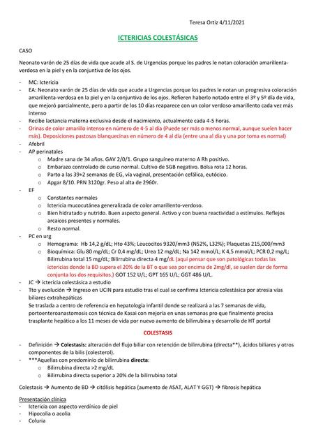 Ictericias colestásicas | Laura Esteban Reaño | uDocz