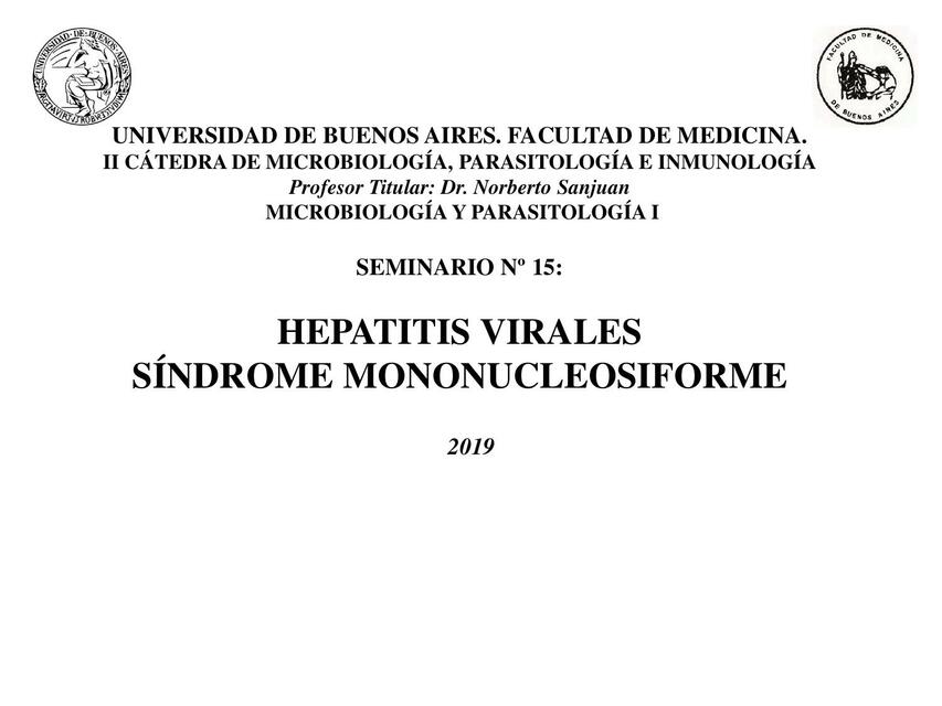 HEPATITIS VIRALES - SÍNDROME MONONUCLEOSIFORME | Celeste Codutti | uDocz