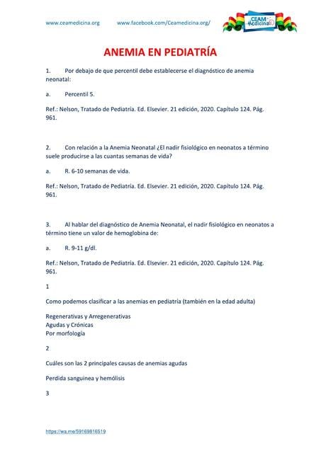 ANEMIA EN PEDIATRÍA | angel blanco | uDocz