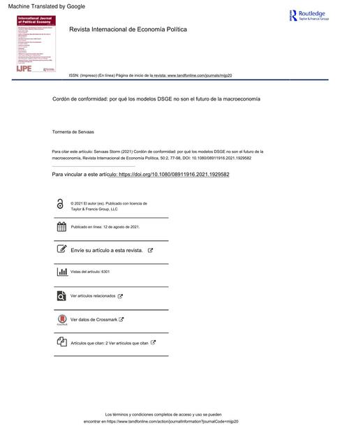 8 Storm S Cordon of Conformity Why DSGE Models Are | LUISA | uDocz