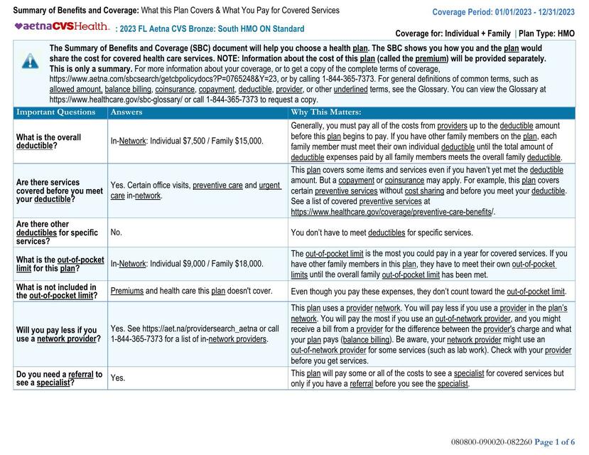 Summary of Benefits and Coverage English | ayari | uDocz