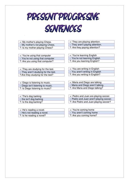 PRESENT PROGRESIVE SENTEN | Jose | uDocz
