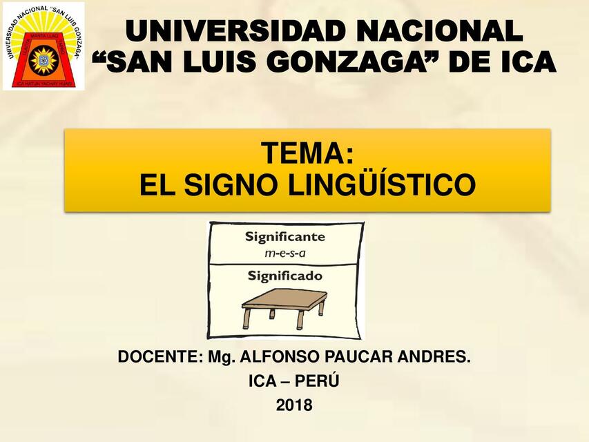 EL SIGNO LINGUISTICO | Elver Galarga | uDocz