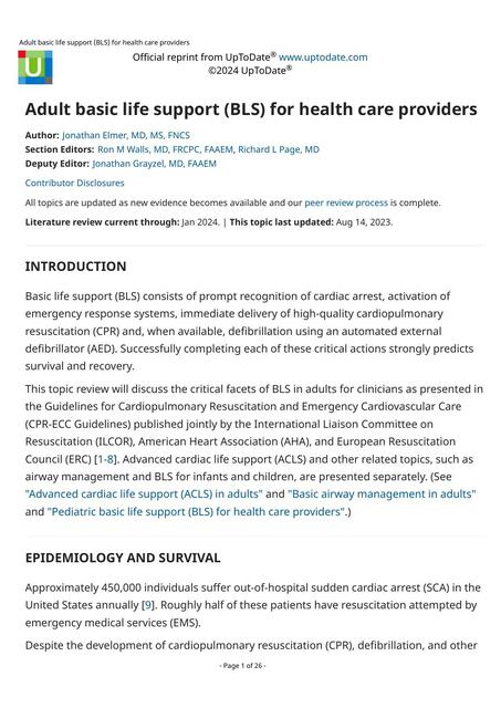Adult basic life support BLS for health care provi | Katerin Lima | uDocz