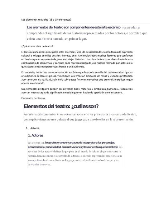Los elementos teatrales | María | uDocz