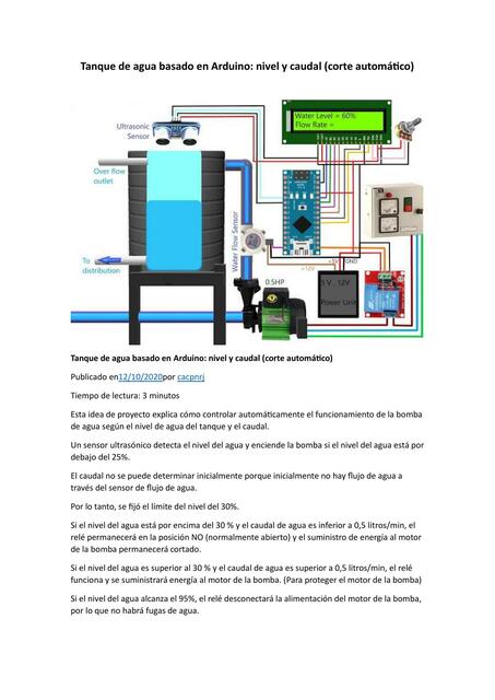 Tanque de agua basado en Arduino | peto | uDocz