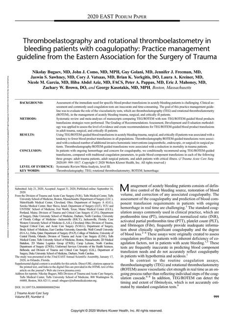 Thromboelastography rotational thromboelastometry | Danna | uDocz