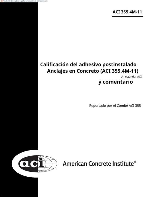 ACI 355 4M 11 Qualification of Post Installed Adhe | Sandino Guerron ...
