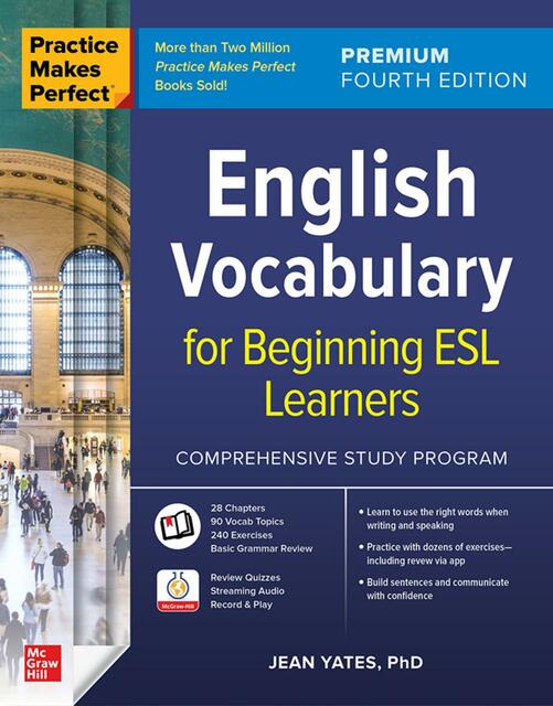 English Vocabulary for Beginning ESL Learners Book | Luis Andrés Vara ...