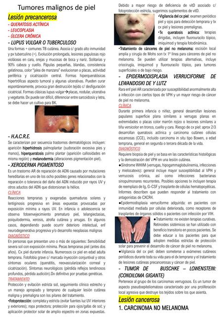 TUMORES MALIGNOS DE PIEL | Luisana Aneth CR | uDocz